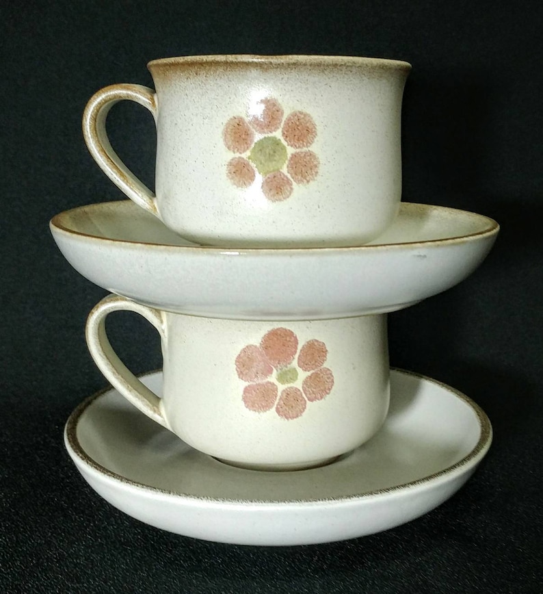 Denby Stoneware Cup and Saucer Set 2 Cups 6 Saucers Gypsy - Etsy