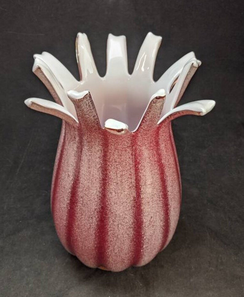 Large Red Art Glass Vase Blown Glass Art Unique Art - Etsy