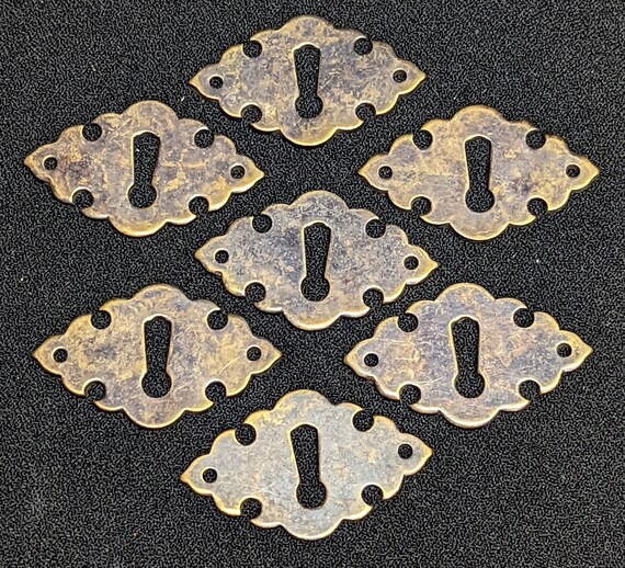 Set of 7 Antique Skeleton Key Hole Covers for Cabinet or - Etsy