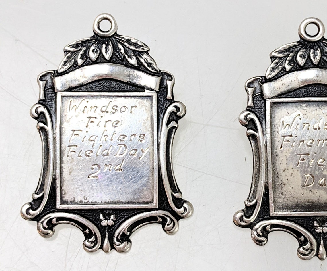 3 Victorian Sterling 2nd Place Charm Fobs Firefighter - Etsy