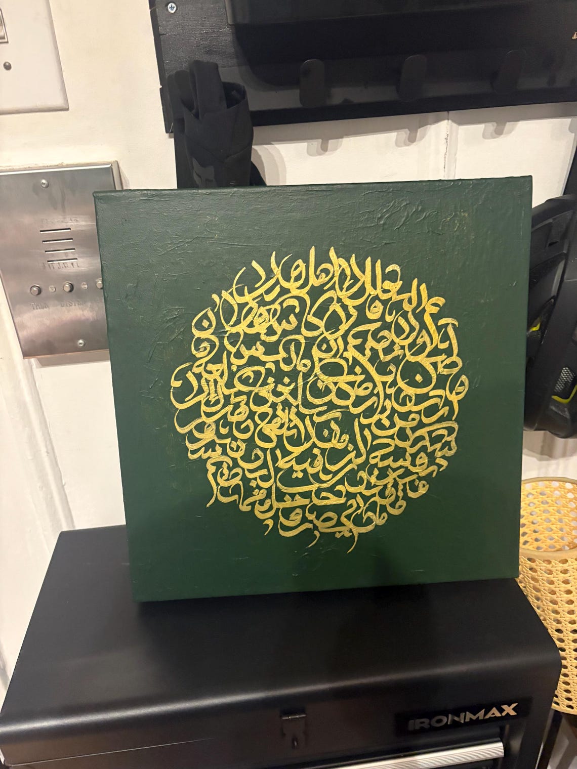14x14 Hand Painted Arabic Calligraphy Green Canvas - Etsy