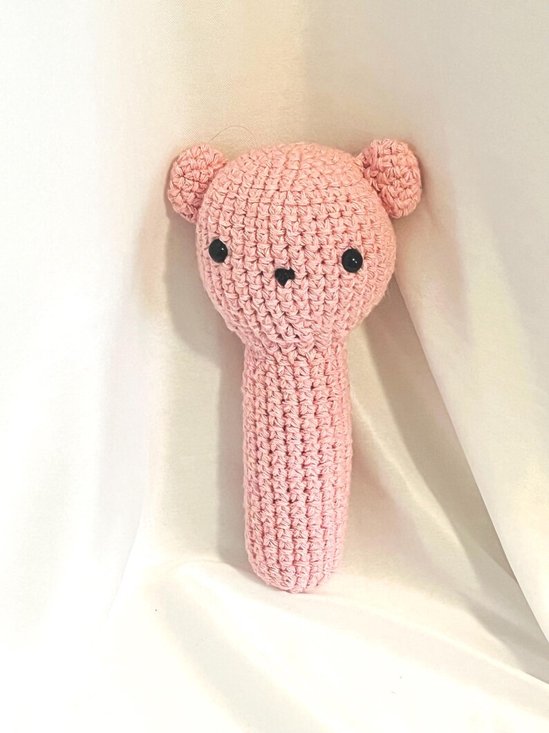 Teddy Bear Rattle: Hand Crochet Cotton Plushie - Etsy