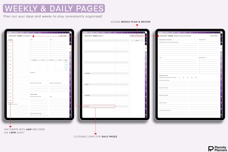 All-in-one Digital Planner 2026-2027: Undated Daily, Weekly, Monthly ...