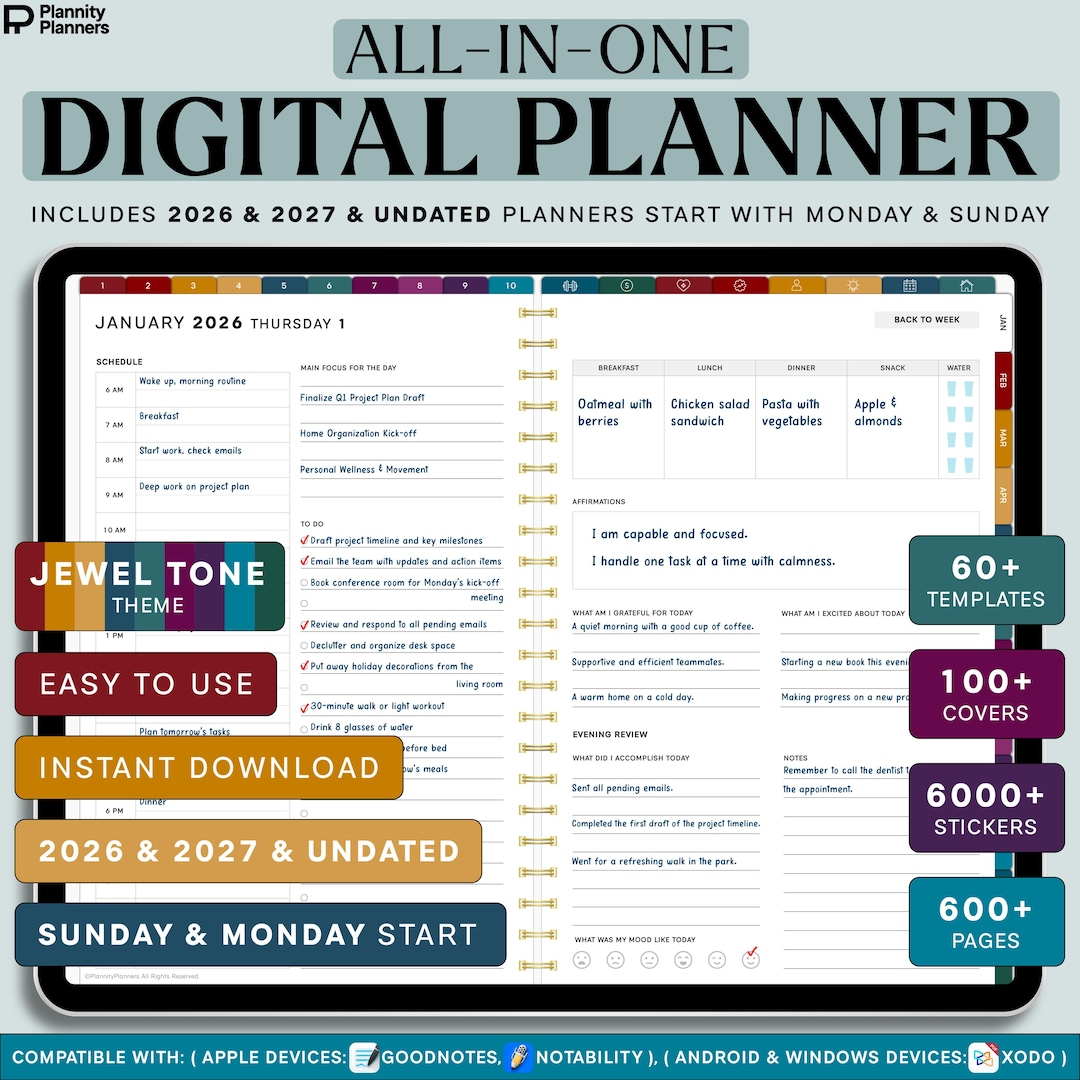Ultimate Digital Planner 2026,2027 & Undated Digital Planner, Digital ...