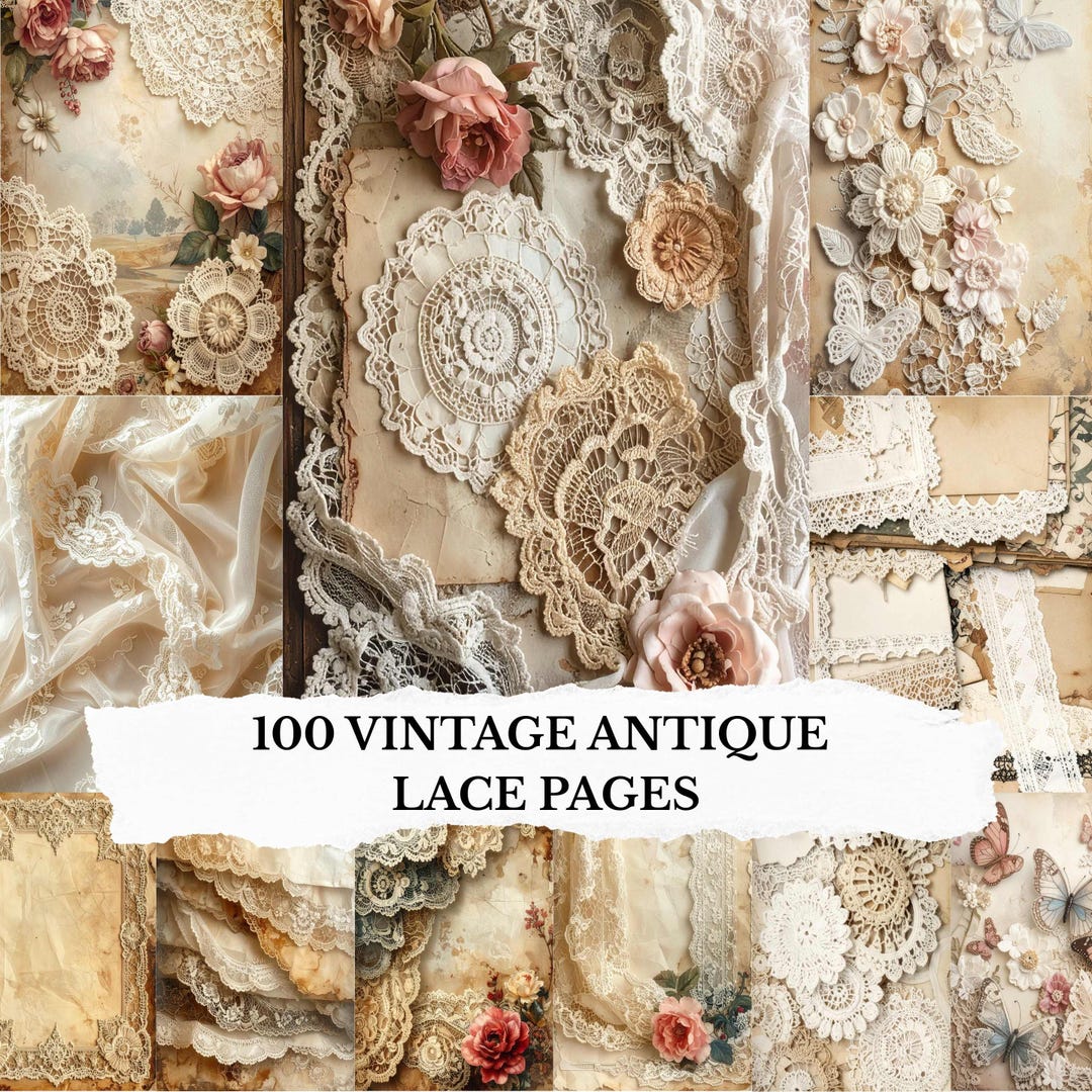 100 Vintage Antique Lace Scrapbooking Pages: Victorian Laces ...