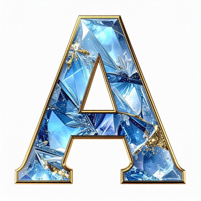 Icy Winter Alphabet Clipart: Frozen Glass Letters (PNG Transparent ...