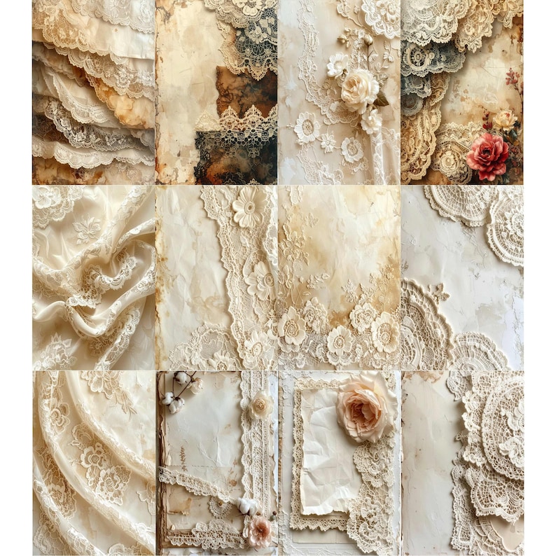 100 Vintage Antique Lace Scrapbooking Pages: Victorian Laces ...