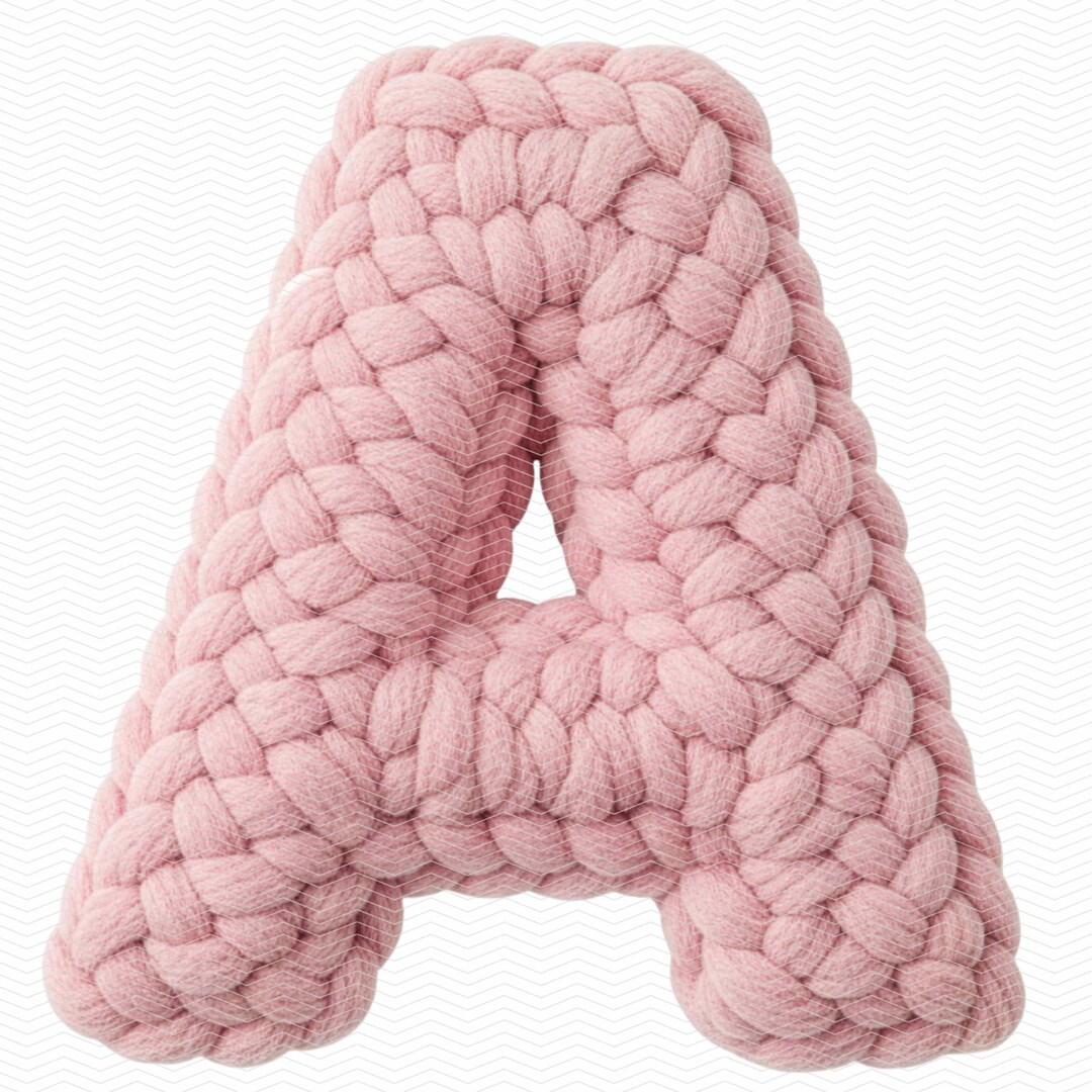 Neutral Yarn Alphabet PNG: Crochet Font Clipart, Beige Chunky Yarn ...