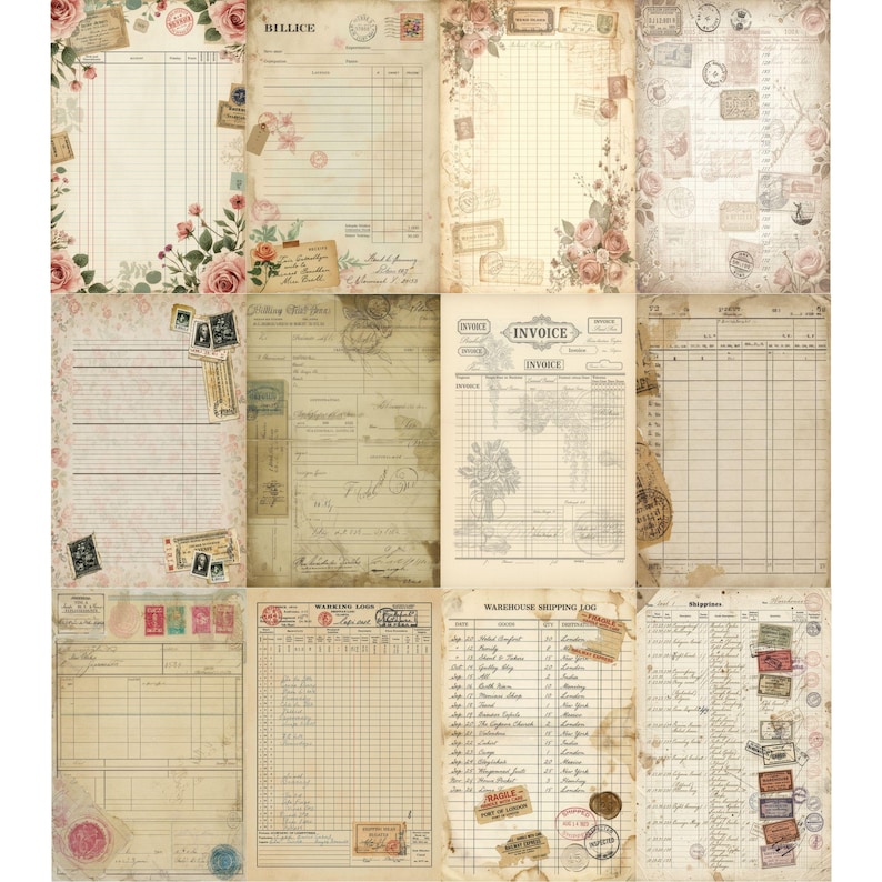 100 Vintage Administrative Archive Papers: Antique Office Records ...