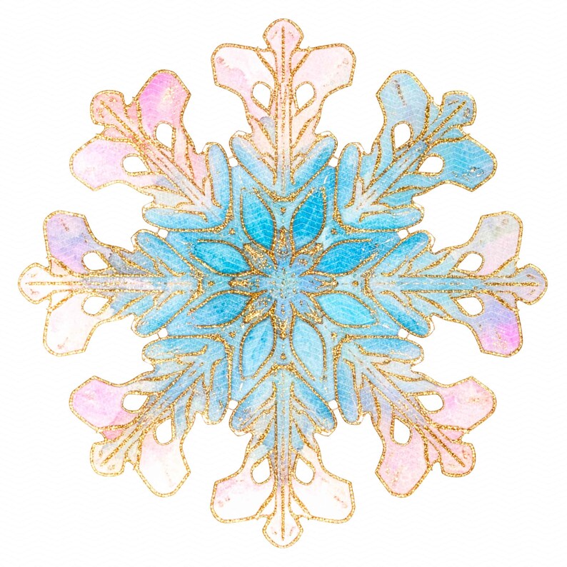 28 Iridescent Snowflake Clipart Set: Pastel Watercolor Snowflakes With ...