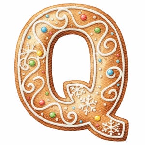 Gingerbread Watercolor Alphabet: Frosted Cookie Letters Clipart ...