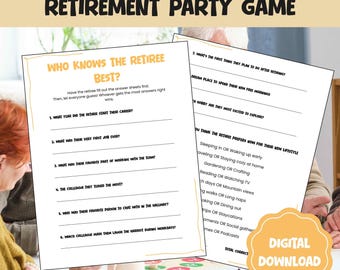Who Knows the Retiree Best Game Printable: Retirement Party Game, Fun ...