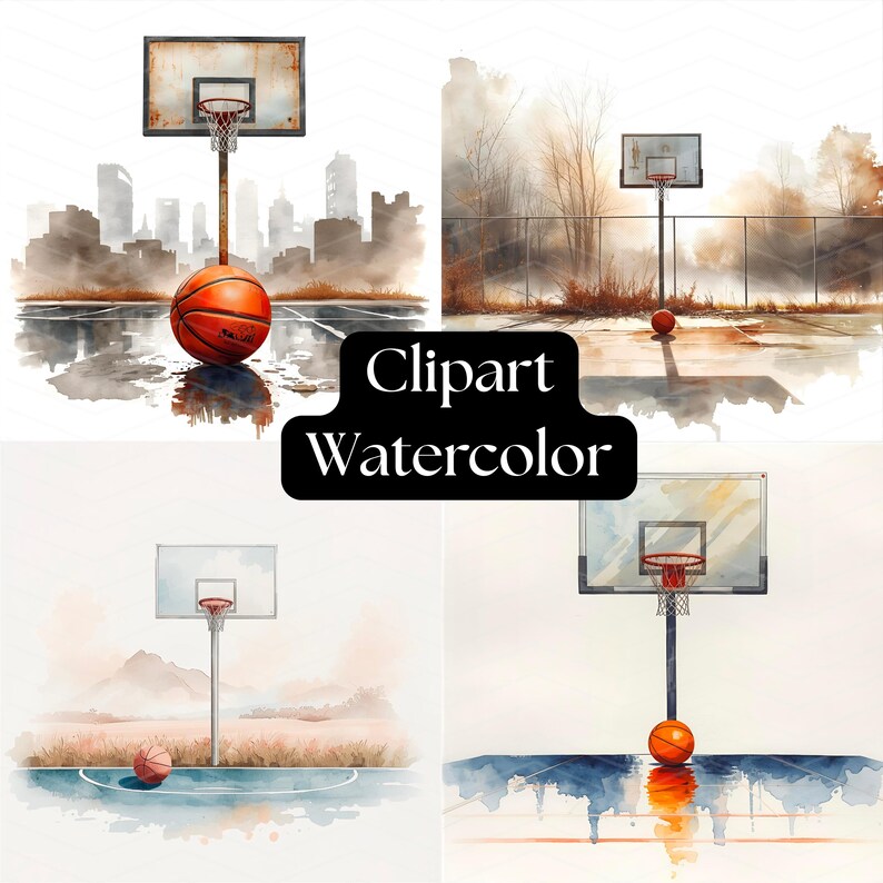Watercolor Basketball Clipart – Hand-painted Sports Pngs and Jpgs for ...
