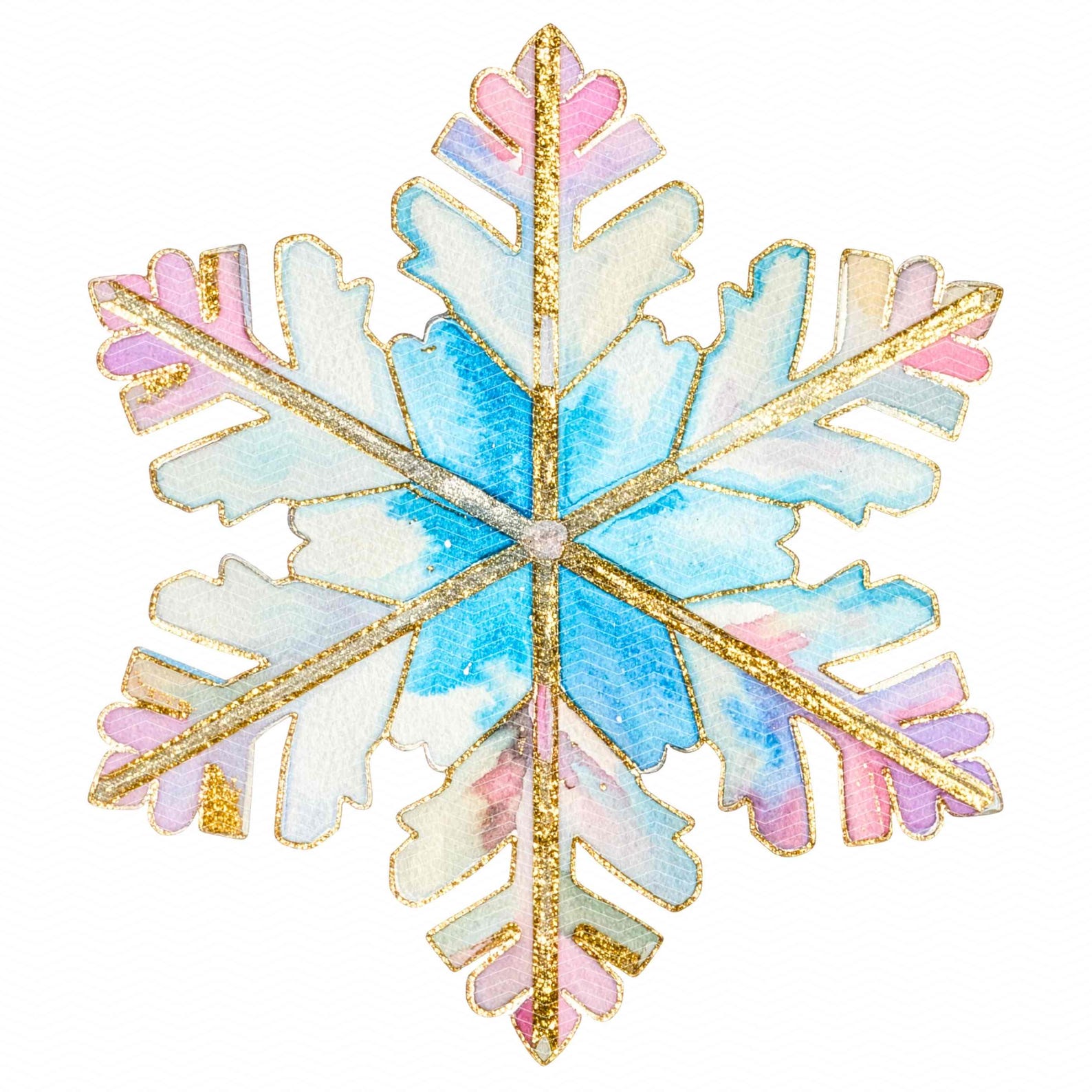 28 Iridescent Snowflake Clipart Set: Pastel Watercolor Snowflakes With ...
