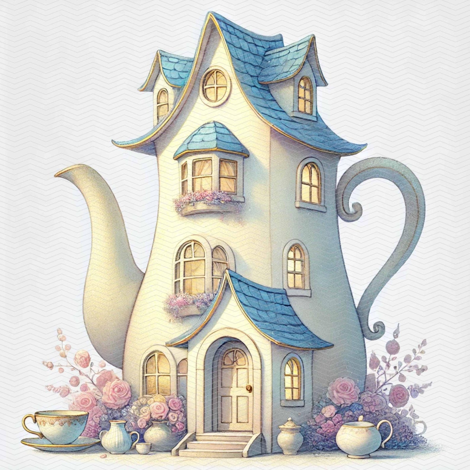 40 Whimsical Dreamcore Houses JPG: Quirky Crooked House, Teapot Fairy ...