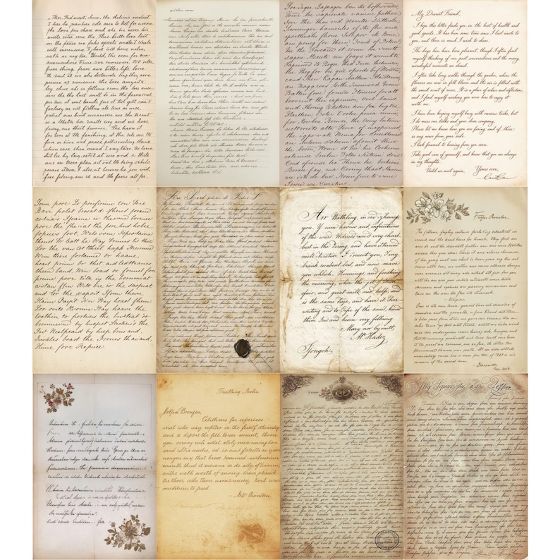 80 Vintage Antique Handwritten Letters: Old Love Letters Paper, Junk ...