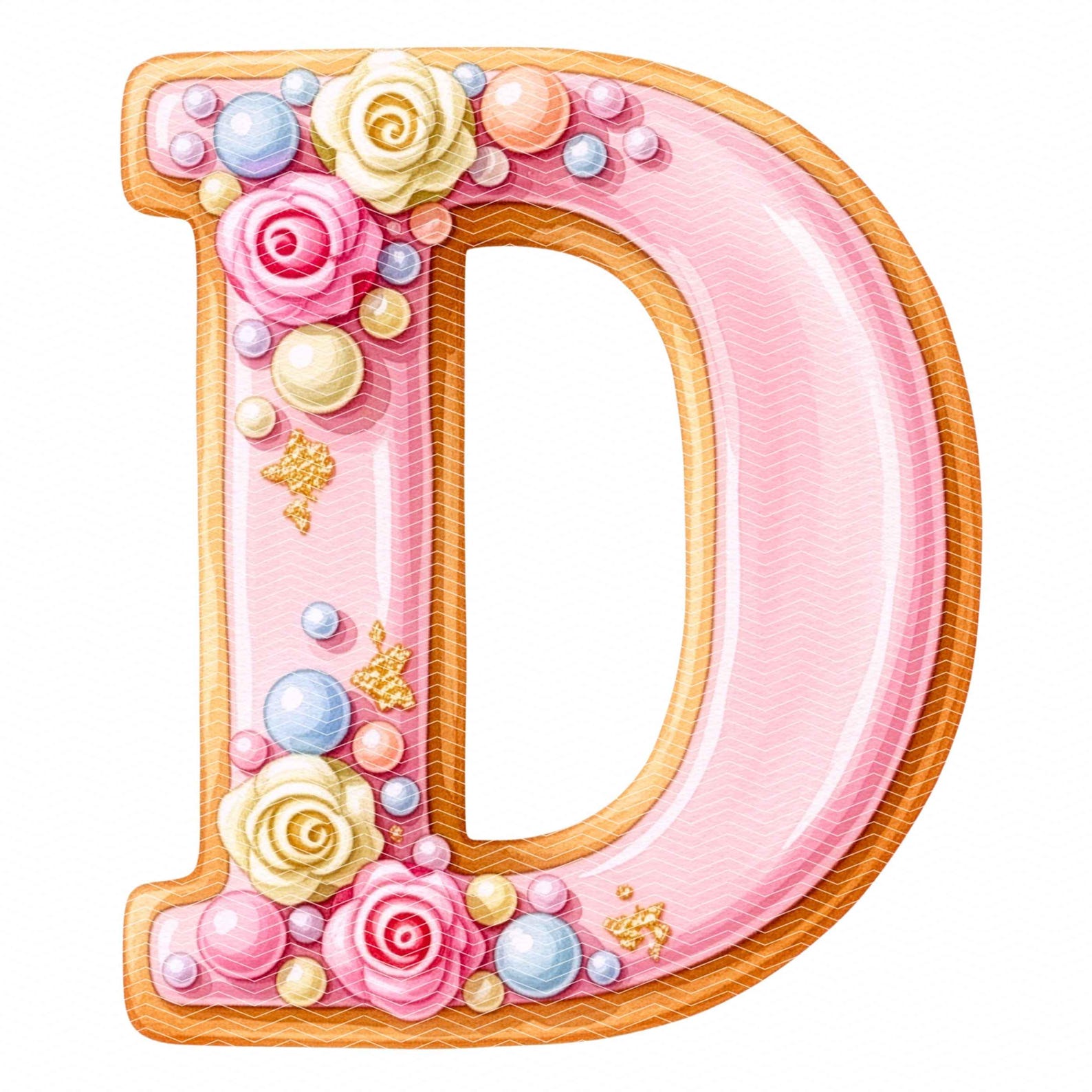 Watercolor Alphabet & Numbers Pink Cookie: Pastel Cookies Letters Pngs ...