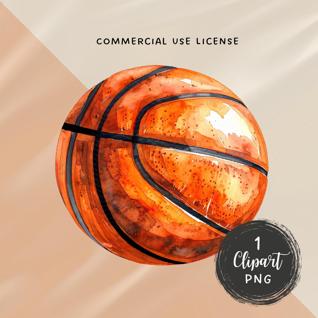 Watercolor Basketball PNG, Sports Clipart and Digital Basketball Art ...