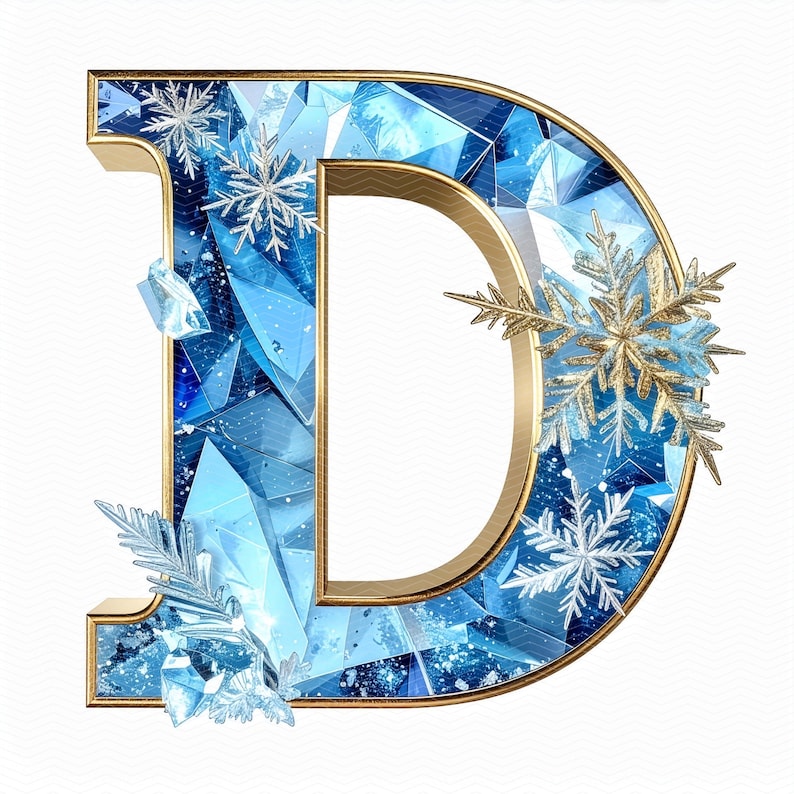Icy Winter Alphabet Clipart: Frozen Glass Letters (PNG Transparent ...