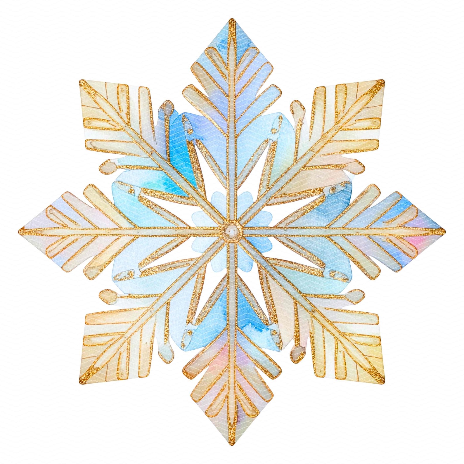 28 Iridescent Snowflake Clipart Set: Pastel Watercolor Snowflakes With ...