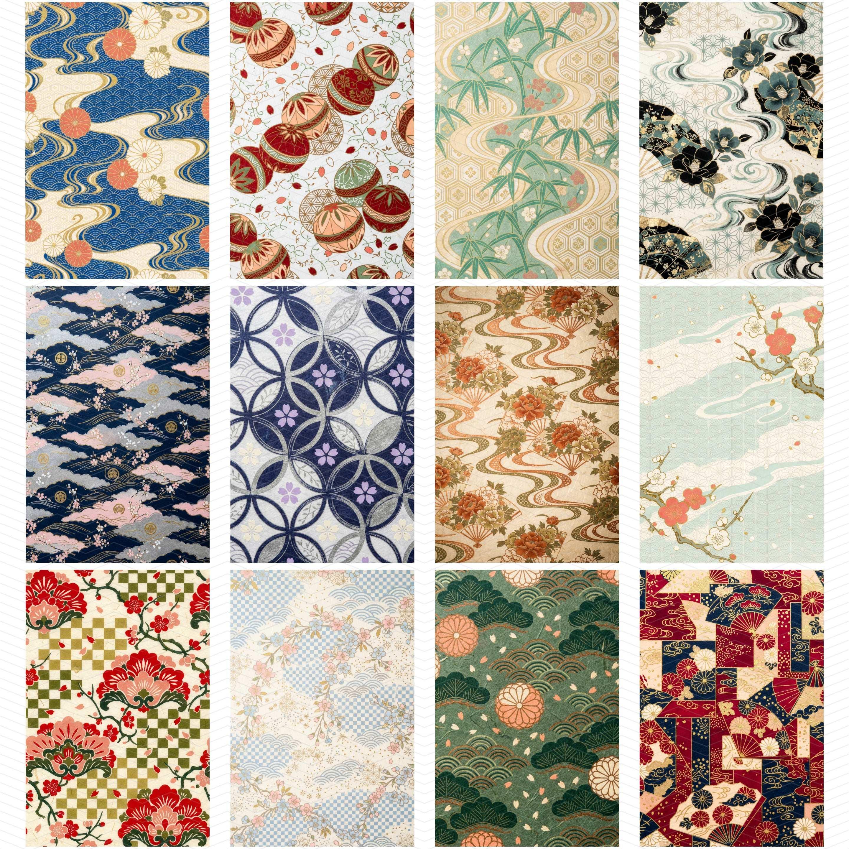 100 Traditional Japanese Paper Designs, Chiyogami Digital Pack, Japan ...