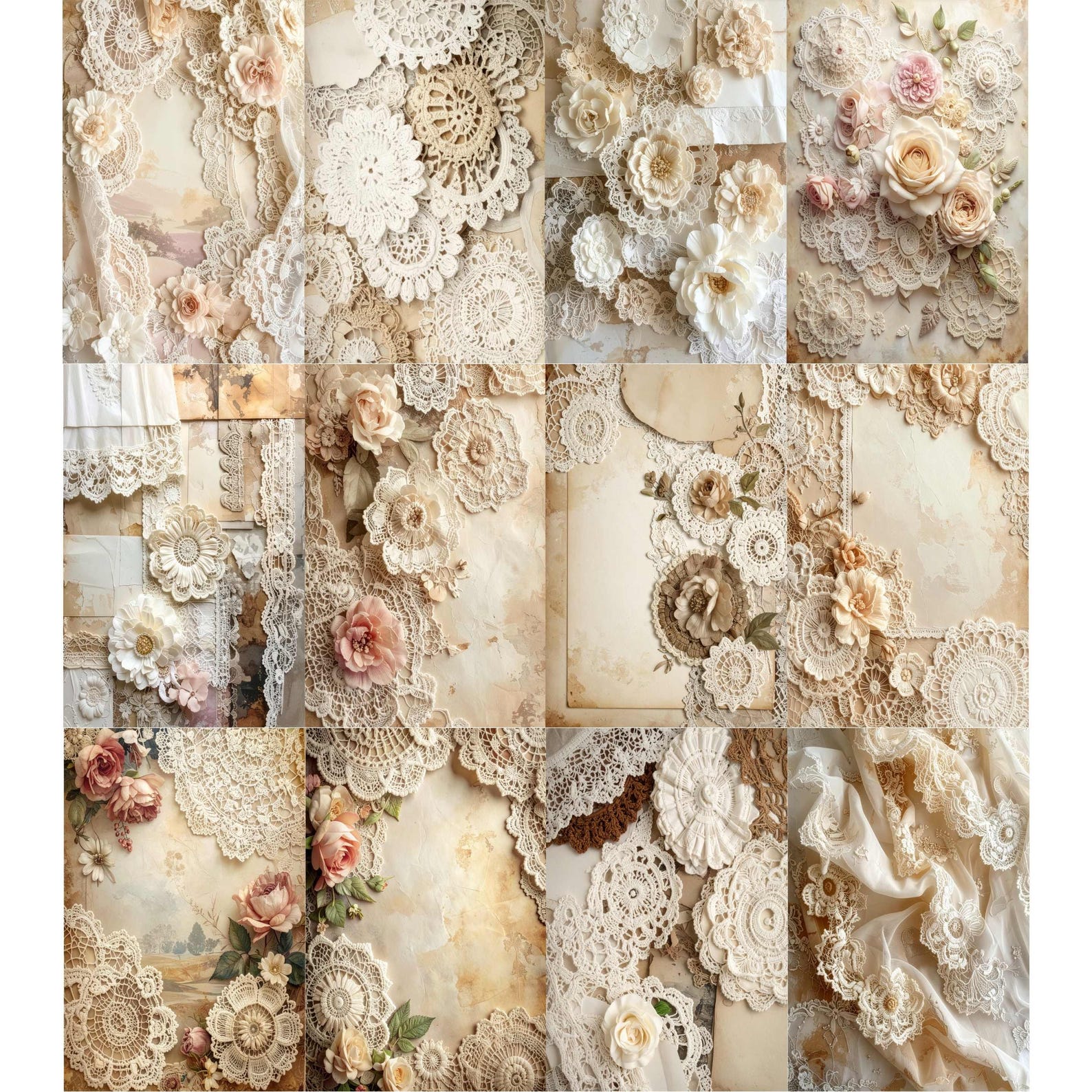 100 Vintage Antique Lace Scrapbooking Pages: Victorian Laces ...