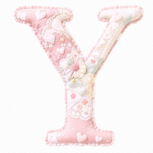 Patchwork Shabby Chic Alphabet PNG: Quilted Fabric Letters A-Z ...