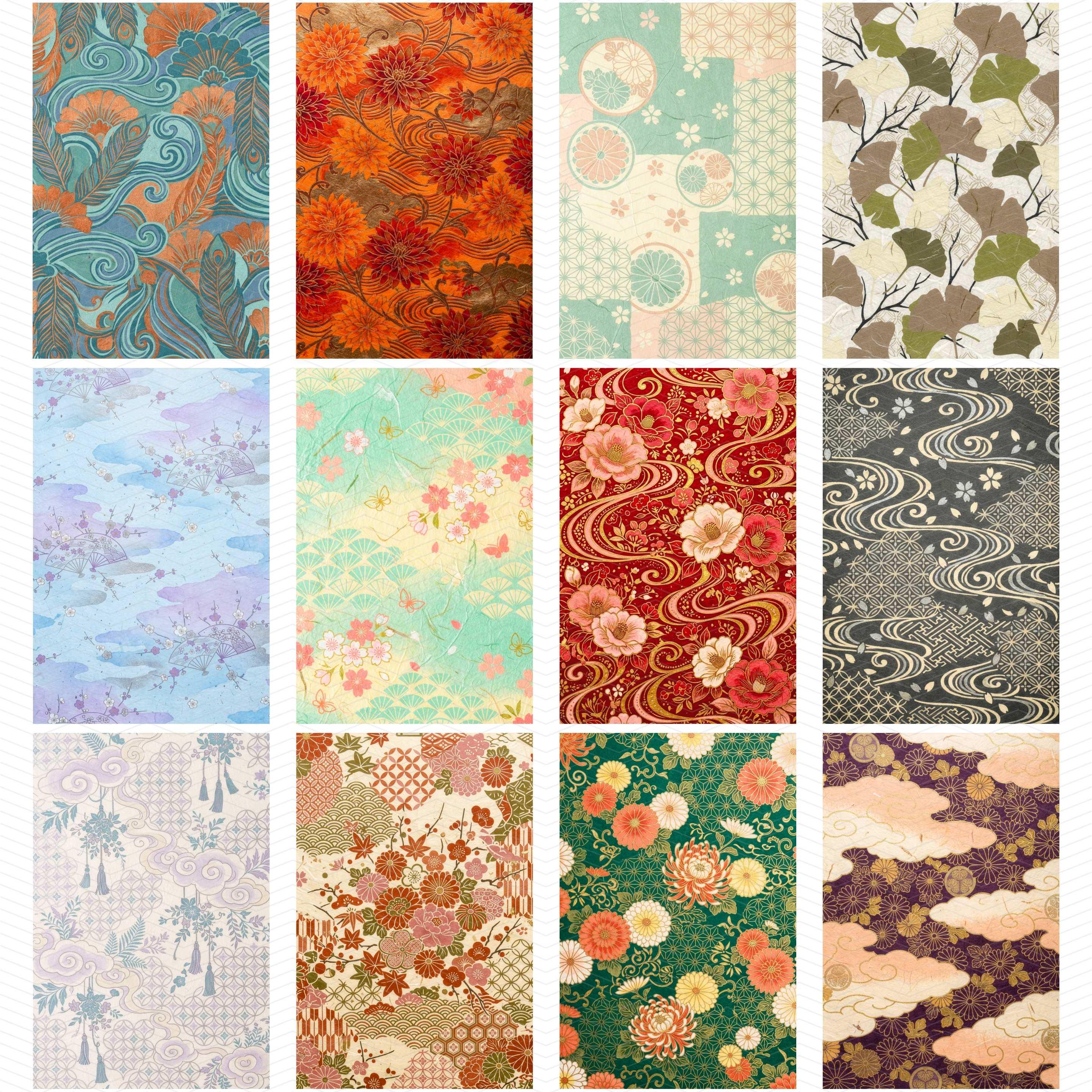 100 Traditional Japanese Paper Designs, Chiyogami Digital Pack, Japan ...