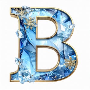 Icy Winter Alphabet Clipart: Frozen Glass Letters (PNG Transparent ...