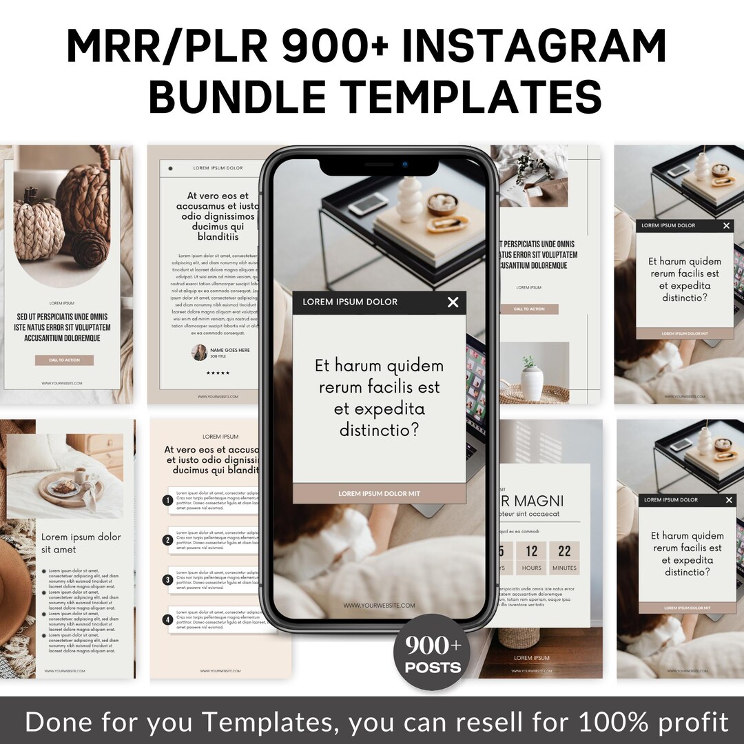 900+ Instagram Templates Bundle, Social Media Template Bundle, PLR ...