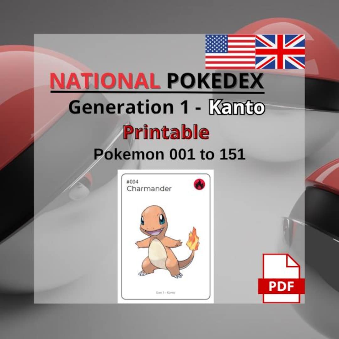 Printable Collection Tracker – Gen 1 Pokémon - 151 Cards - PDF ...