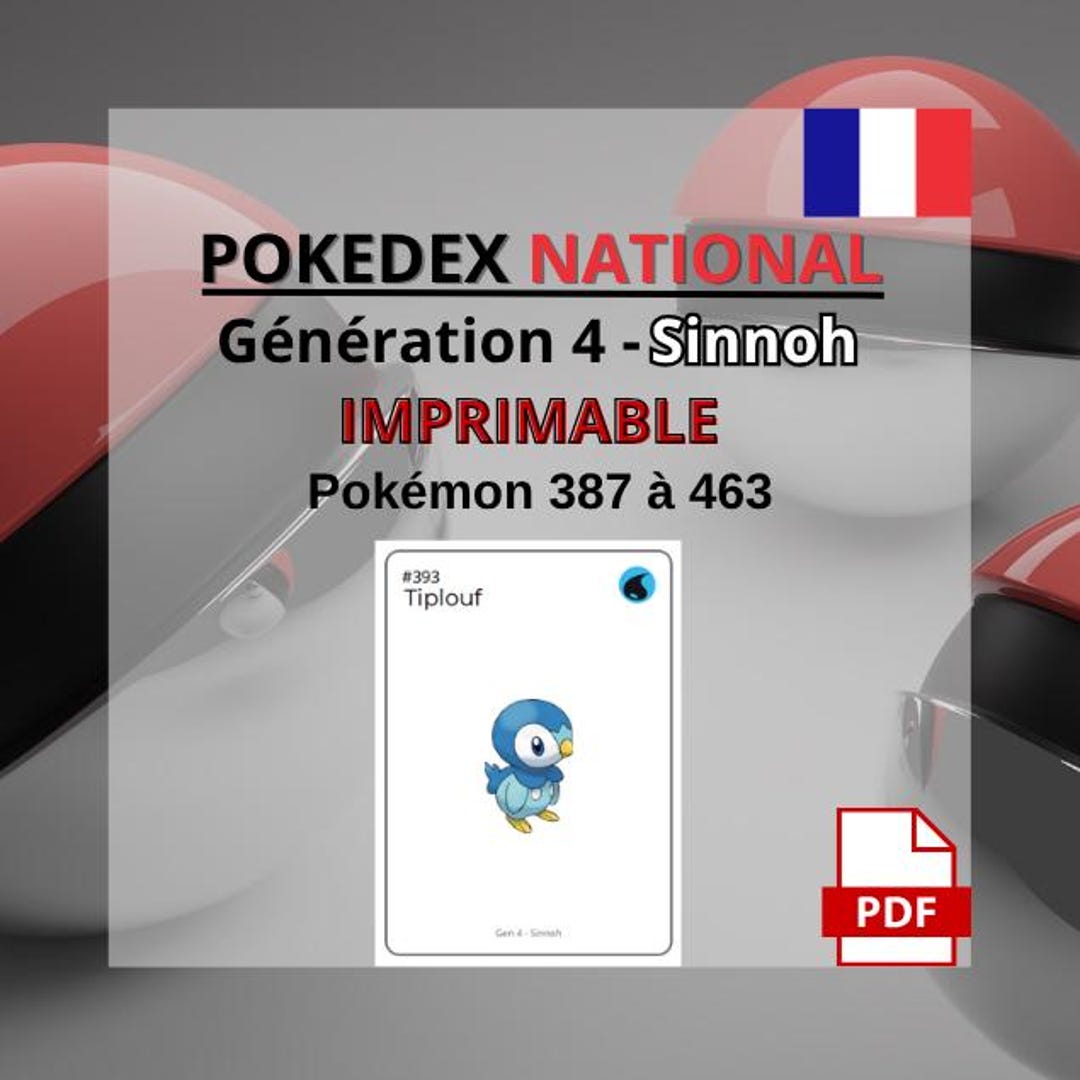 Printable Pokémon Cards - Generation 4 - Sinnoh - 387 to 493 - French ...