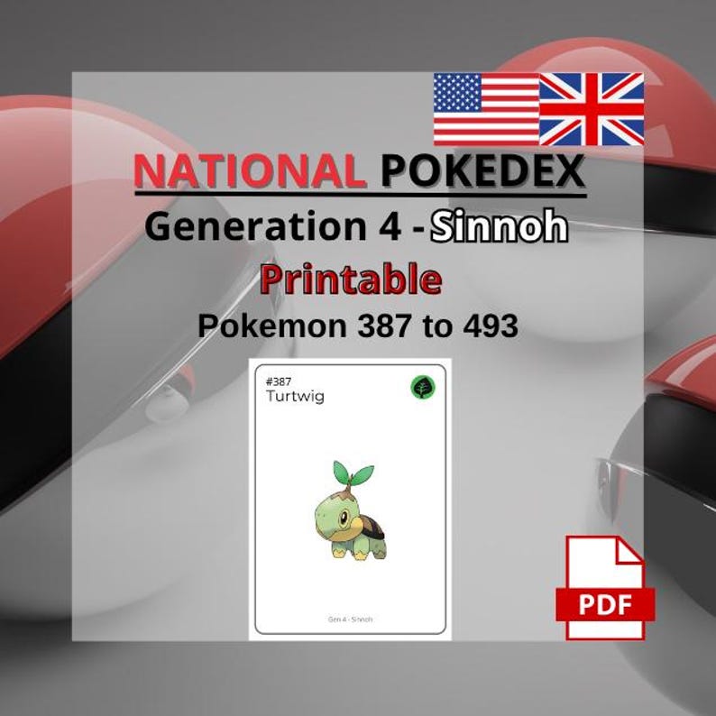 Printable Collection Tracker – Gen 4 Pokémon - Sinnoh - PDF - English ...