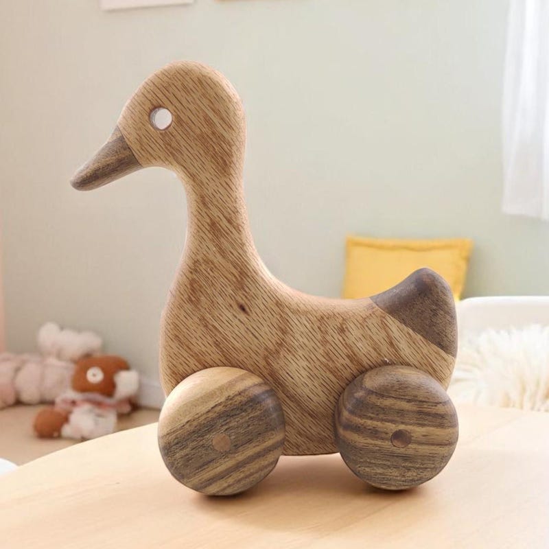Wooden Duck Toy - Etsy