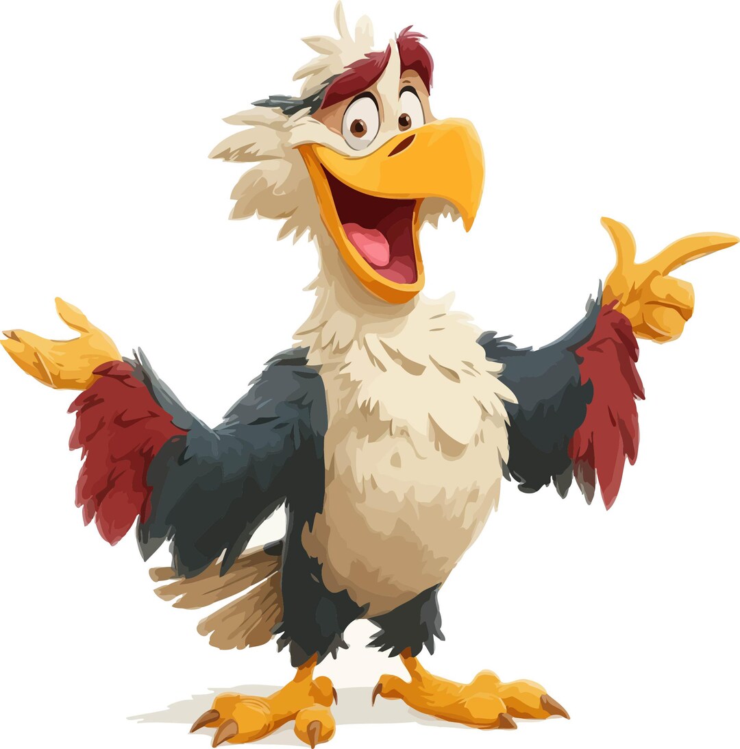 Cute Cartoon Chicken Character Clipart | PNG EPS AI Svg| Farm Animal ...