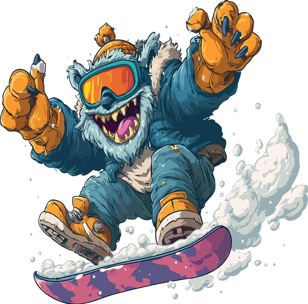 Funny Yeti Mascot Clipart | Digital Illustration for Stickers & Prints ...