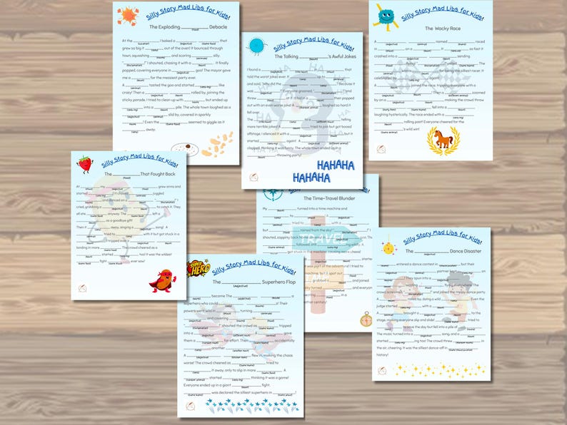 Silly Story Mad Libs for Kids, 14 Printable Pages (PDF) - Etsy