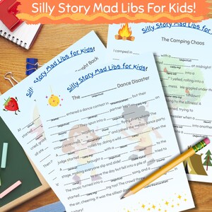 14 PAGES Kids' Mad Libs, Class Activity, Family Party, Group Games, Fun ...