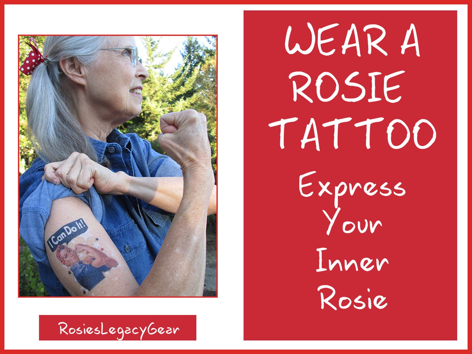 Rosie the Riveter TATTOOS. 2 PATRIOTIC Tattoo Stickers. - Etsy México