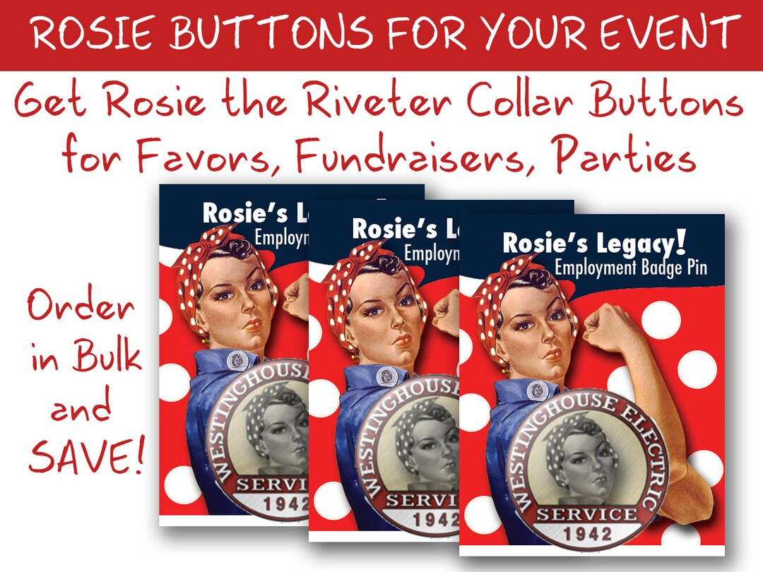 Rosie the Riveter COLLAR PINS / BUTTONS in Bulk or Wholesale for Events ...