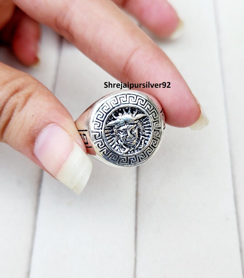 Medusa Sterling Silver Ring, Greek Myth Men's Jewelry, Handcrafted ...