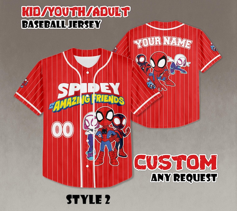 Custom Spidey and Friends Baseball Jersey, Superhero Team Shirt - Etsy