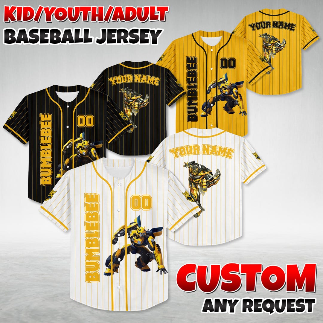 Custom Bumblebee Transformers Baseball Jersey, Personalized Fan Gift - Etsy