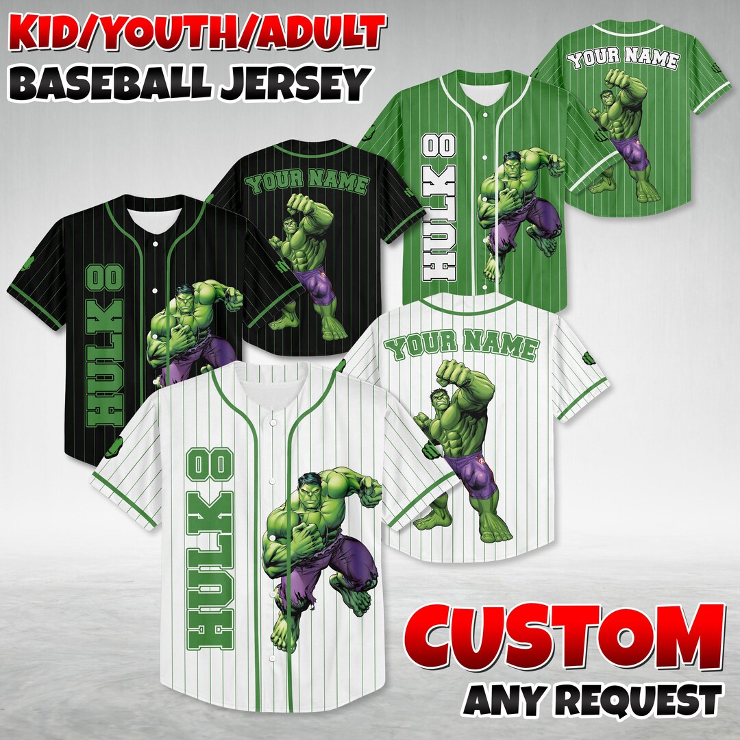 Custom Marvel Hulk Baseball Jersey, Personalized Superhero Shirt - Etsy