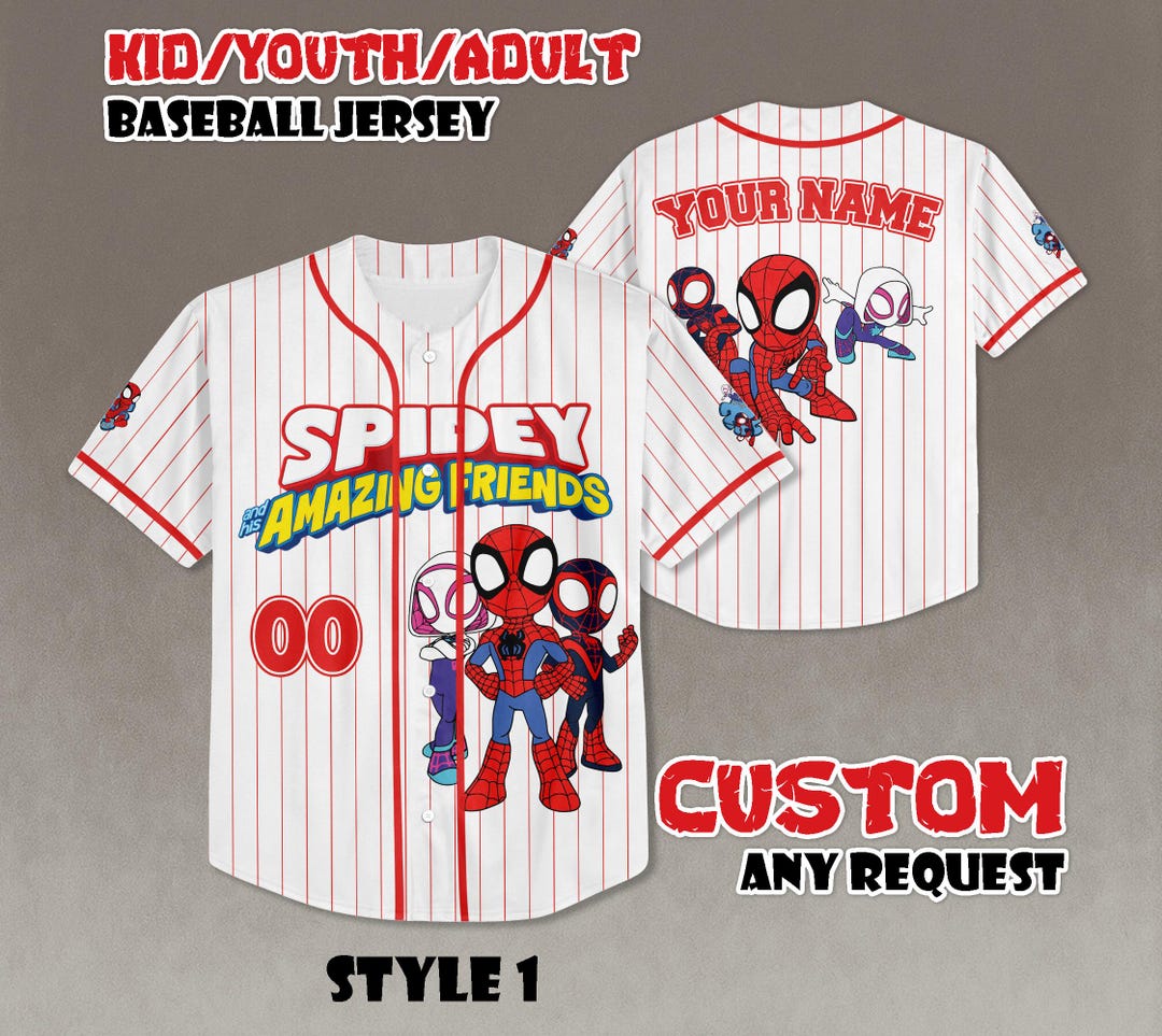 Custom Spidey and Friends Baseball Jersey, Superhero Team Shirt - Etsy
