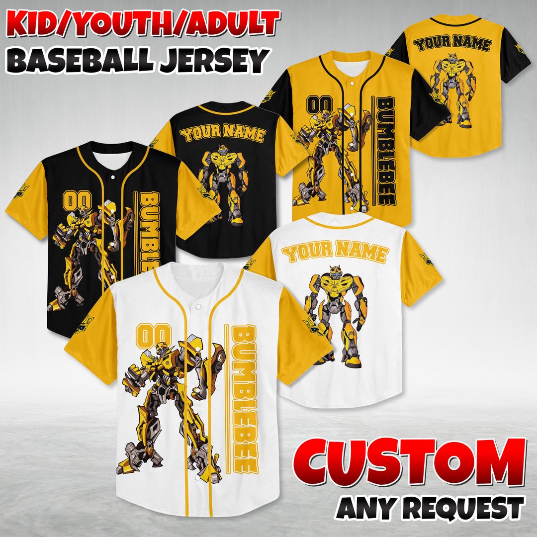 Custom Bumblebee Transformers Baseball Jersey, Personalized Fan Gift - Etsy