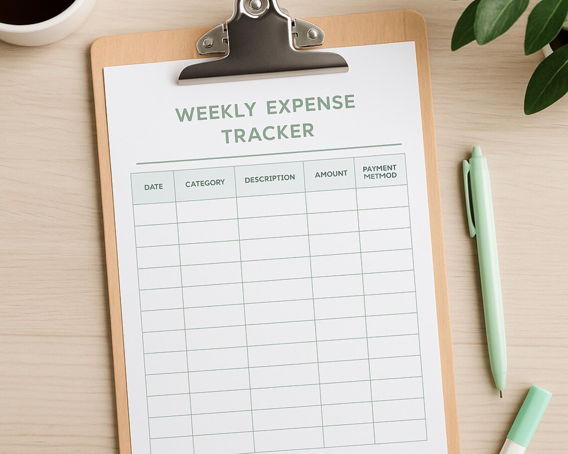 Weekly Expense Tracker Printable | Minimal Budget Planner | Highlighter ...