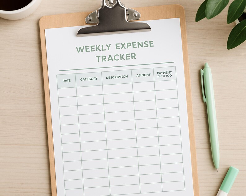 Weekly Expense Tracker Printable | Minimal Budget Planner | Highlighter ...
