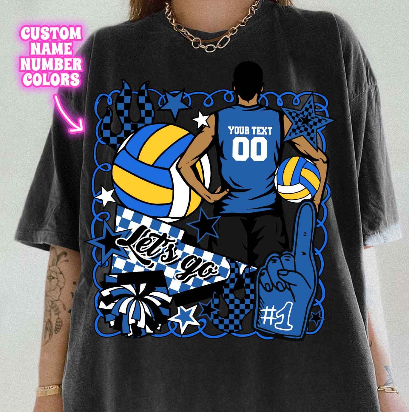 Custom Volleyball Name Number Png, Personalized Volleyball Player Png ...