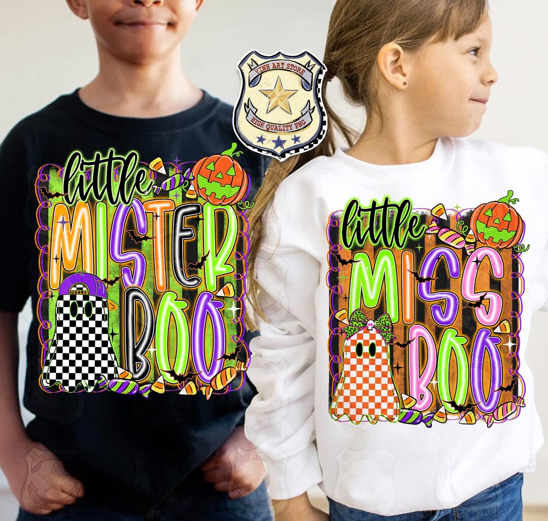 Preppy Little Mister Boo Little Miss Boo PNG, Spooky Boo Ghost Png ...